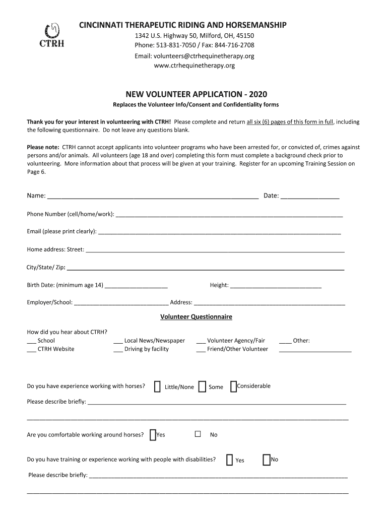 Fillable Online Rider Info & Consent Form 2019 - Cincinnati Therapeutic ...