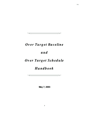 Fillable Online Over Target Baseline and Over Target Schedule ...