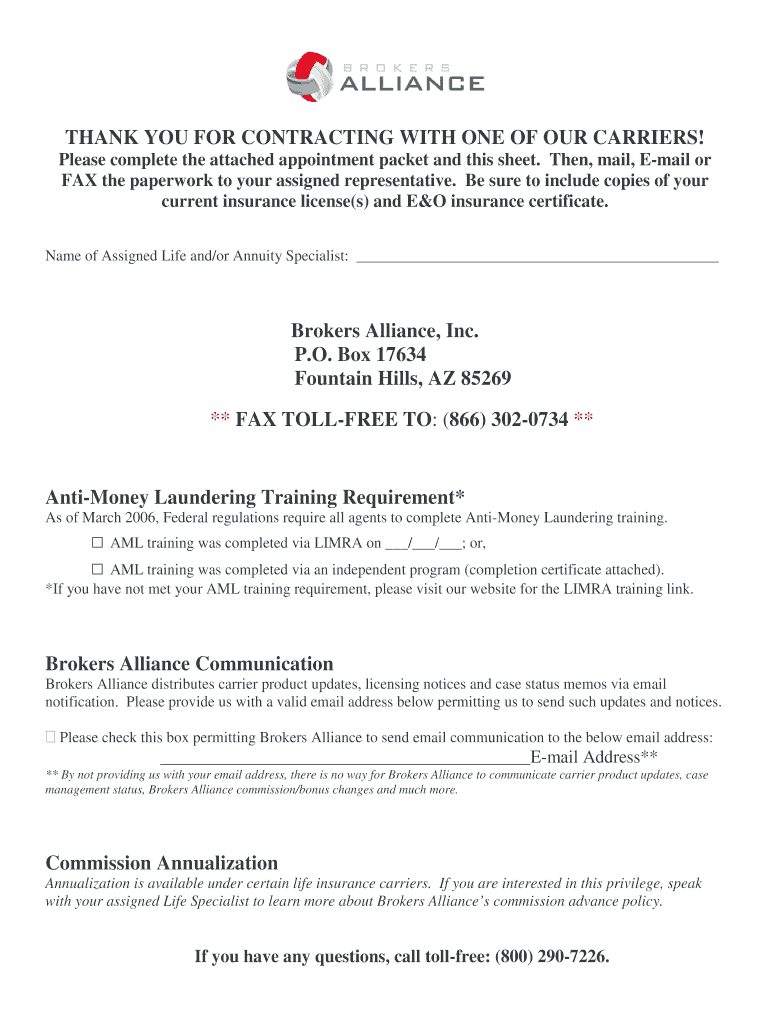 Fillable Online current insurance license(s) and E&O insurance ...