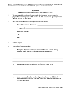 Fillable Online - NYISO Tariffs - Open Access Transmission Tariff (OATT ...