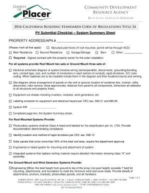Fillable Online Solar Permit Application and Checklist - Placer County ...