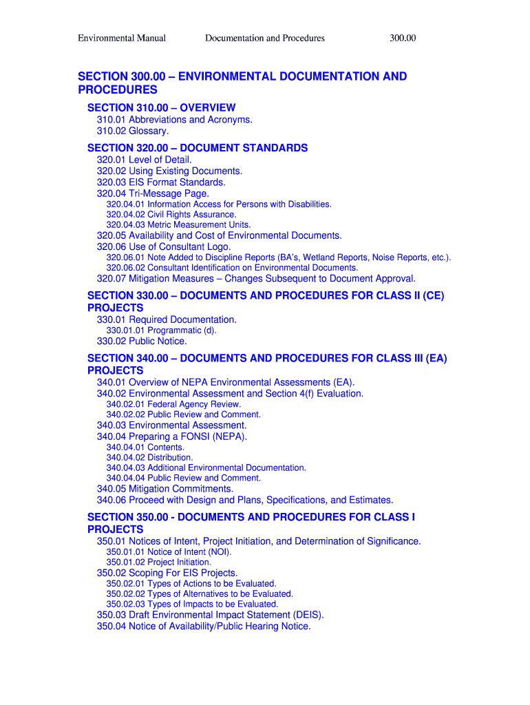 Fillable Online 00 ENVIRONMENTAL DOCUMENTATION AND Fax Email Print ...
