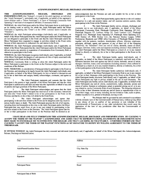Fillable Online ACKNOWLEDGEMENT, RELEASE, DISCHARGE AND ... Fax Email ...