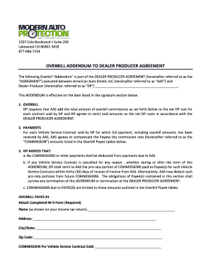 Fillable Online Overbill Addendum to Dlr Agreement Fax Email Print ...