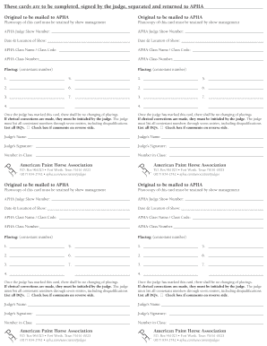 Fillable Online These cards are to be completed, signed by the judge ...