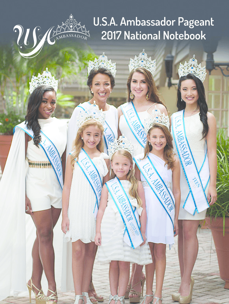 Fillable Online U.S.A. Ambassador Pageant 2017 National Notebook Fax ...