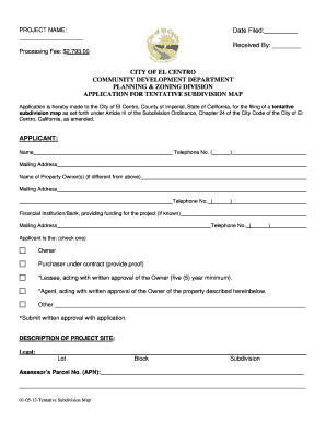 Fillable Online Tentative Subdivision Map - MyGov.us Fax Email Print ...