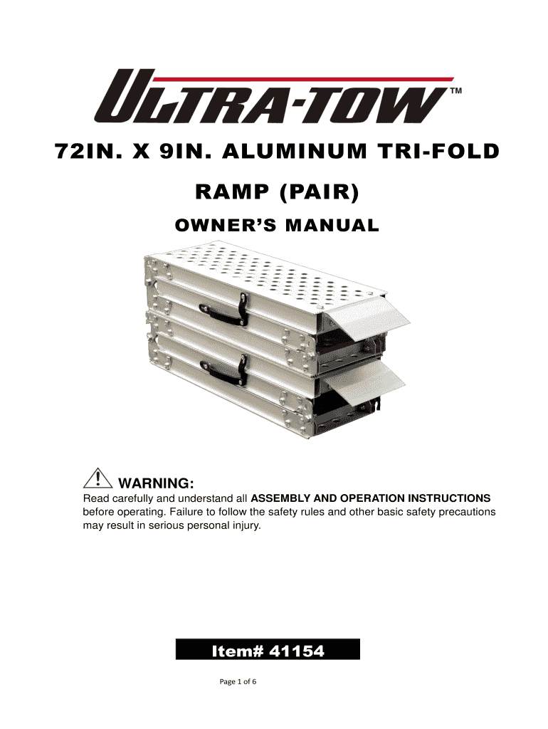 Fillable Online Ultra-Tow Folding Arched Aluminum Loading Ramp Set1,000 ...