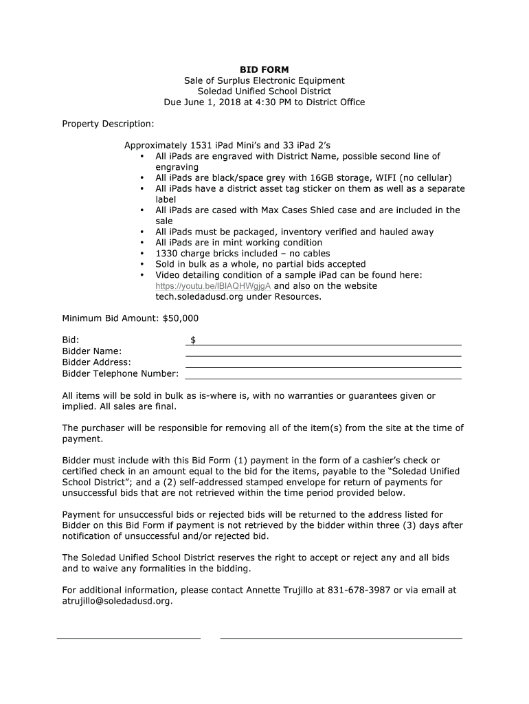 Fillable Online Bid Form for Sale of iPads (Surplus)31925431(DMS).DOCX ...