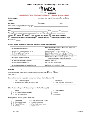 Fillable Online Fillable Online mesa ucsc APPLICATION/ENROLLMENT ...