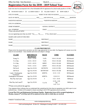Fillable Online Office Use Only: Date Received Check # Registration Form ... Fax Email Print ...