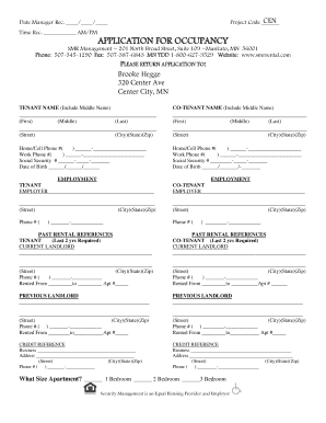 Fillable Online Application (PDF) - SMR Management Fax Email Print ...