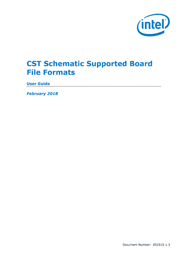 Fillable Online CST Schematic Supported Board File Formats - Intel ...