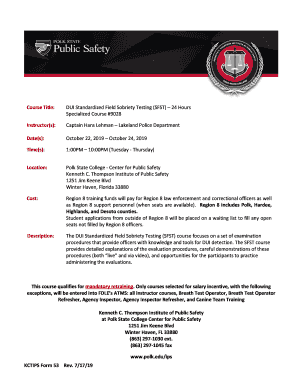 Fillable Online DUI Standardized Field Sobriety Testing (SFST) 24 Hours ...