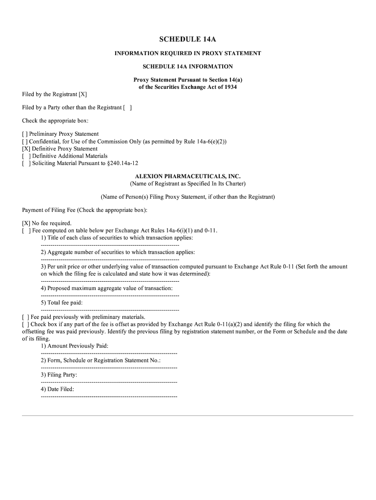 Fillable Online schedule 14a - Investor Relations - Alexion ...