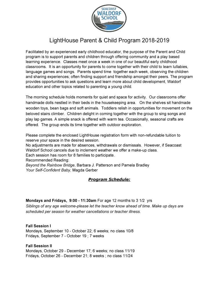 Fillable Online Lighthouse Early Childhood Center - Welcome to The ...