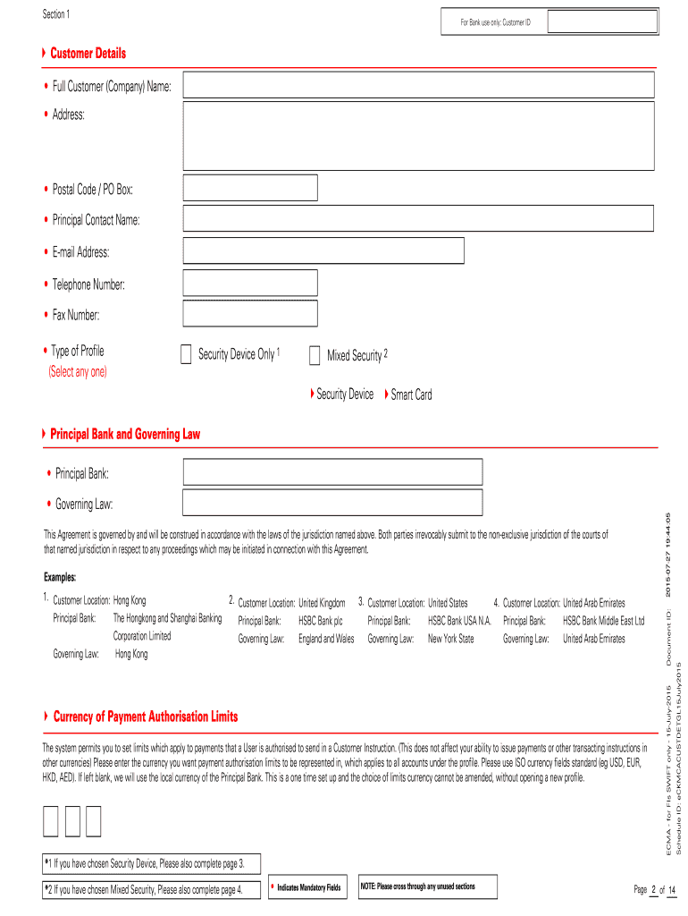 Fillable Online E-Channels Master Customer Agreement for FIs SWIFT only ...