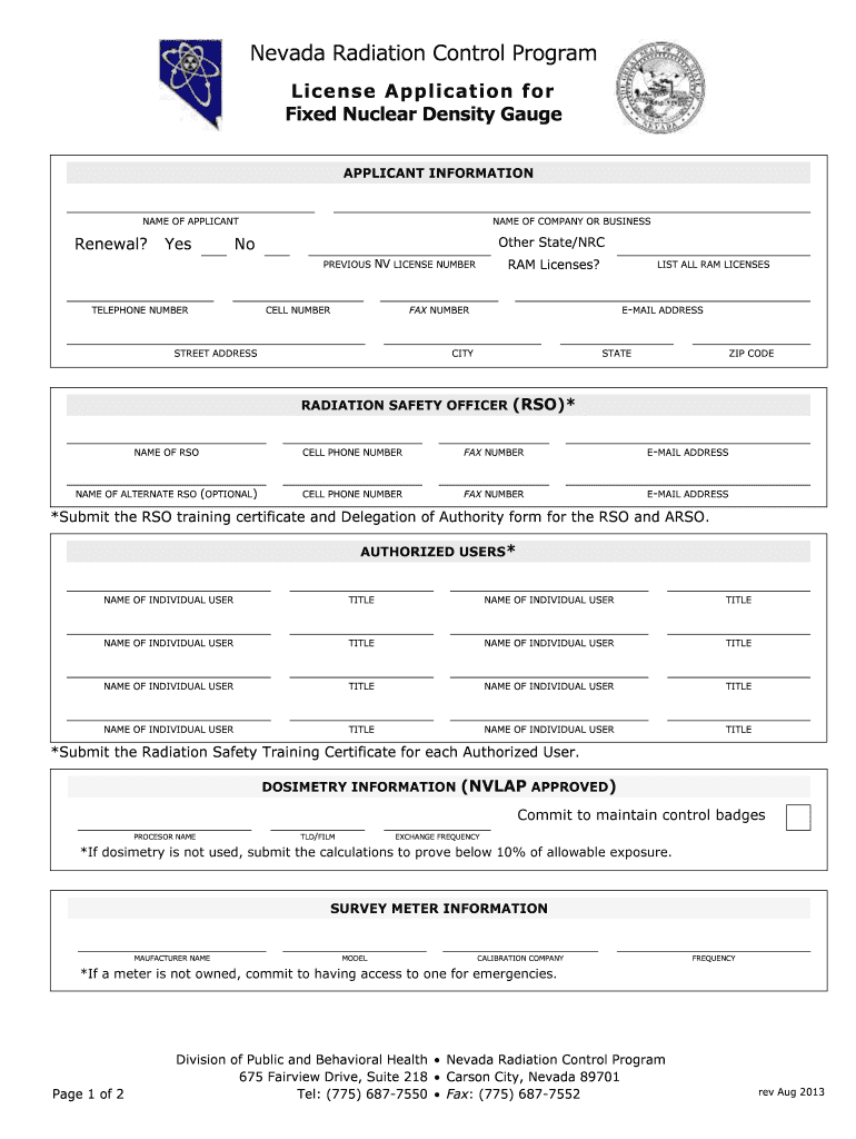 Fillable Online Nevada License Application for Medical Use of ...