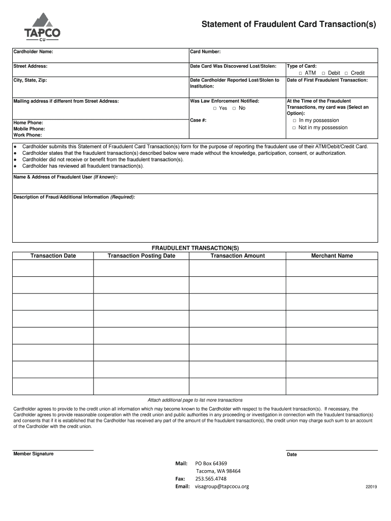 Fillable Online Fraud Dispute Form - Belco Community Credit Union Fax ...
