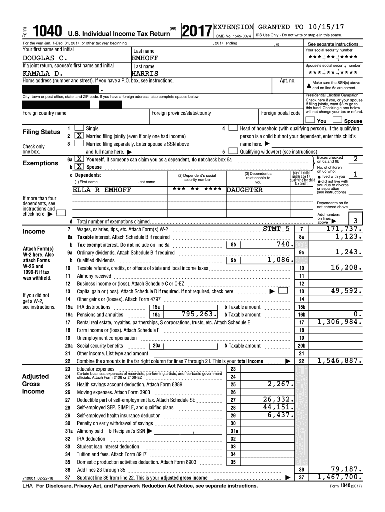Fillable Online 1040 US Individual Income Tax Return Filing Status 2 ...