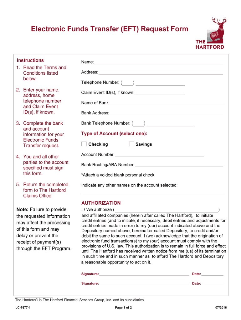 Fillable Online Form EFT-1 "Authorization Agreement for Electronic ...