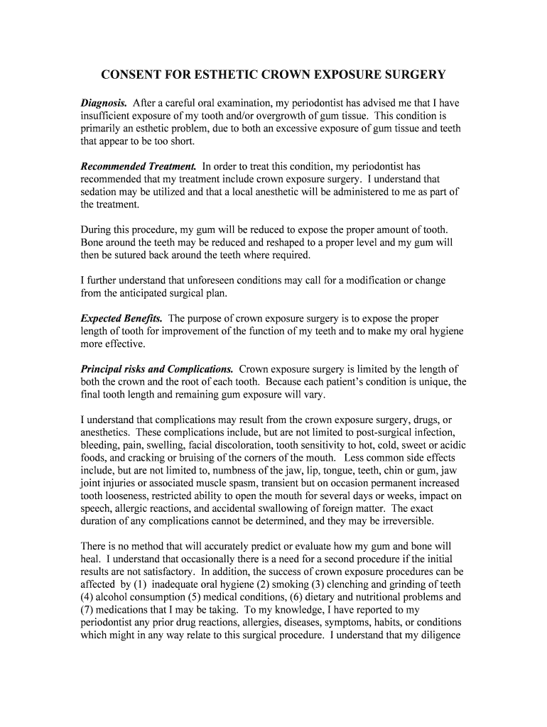 Fillable Online Periodontal Treatment Consent Forms Fax Email Print ...