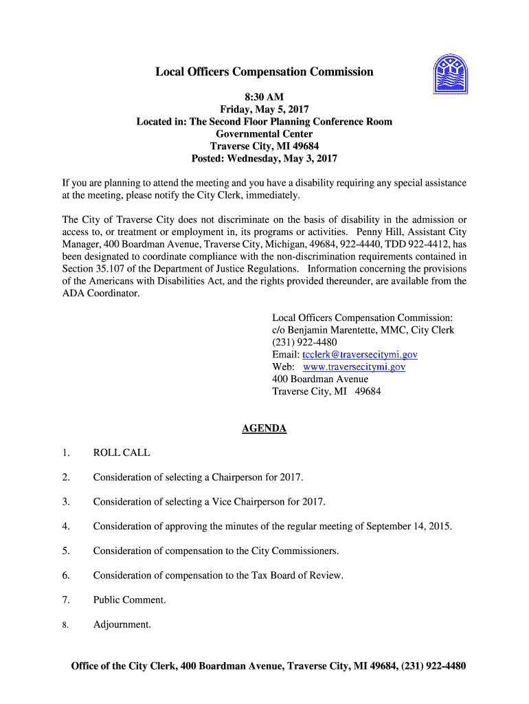 Fillable Online Local Officers Compensation Commission - City of ...