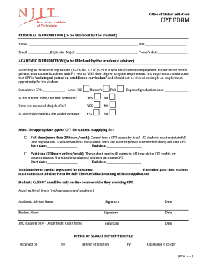 Fillable Online CPT FORM Fax Email Print - pdfFiller