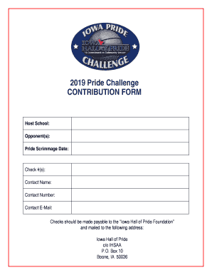 Fillable Online 2019 Pride Challenge CONTRIBUTION FORM Fax Email Print ...