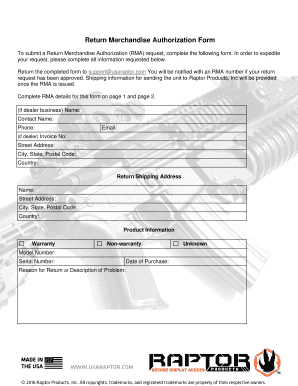 Fillable Online return merchandise authorization form - Conical Tool ...