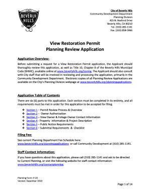 Fillable Online View Restoration Application - 2020 Update Fax Email ...