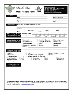 Fillable Online Wastewater Odor Detected Form.doc Fax Email Print ...