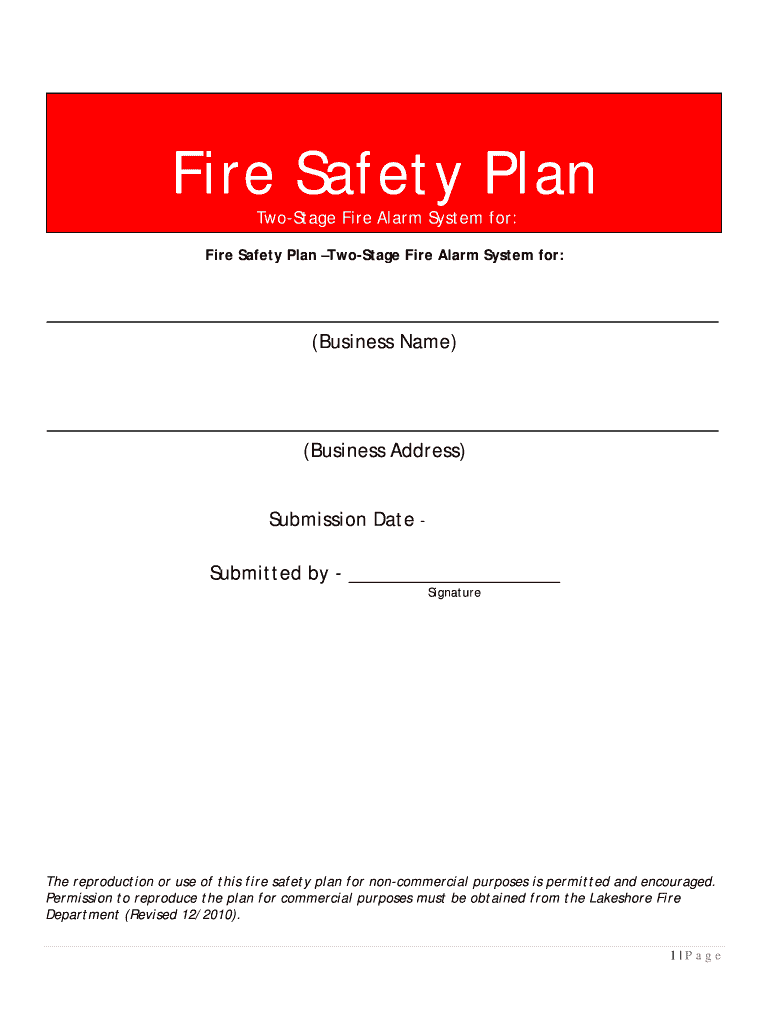 Fillable Online Fire Safety Plan Two-Stage Fire Alarm System for: Fax ...