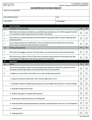 Fillable Online NOAA Form 57-03-28 (01-17) Decompression Diving Request ...