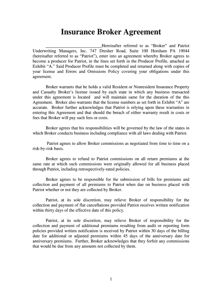 Fillable Online Insurance Agency Agreement Fax Email Print - pdfFiller