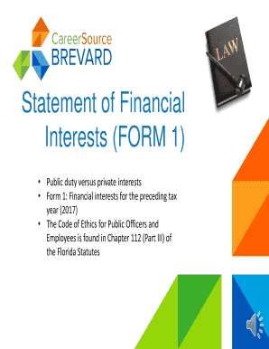 Fillable Online Statement of Financial Interests (FORM 1) Fax Email ...
