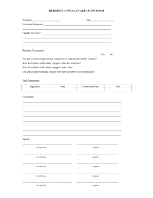 Fillable Online medicine umich RESIDENT EVALUATION SAMPLE FORMS Fax ...