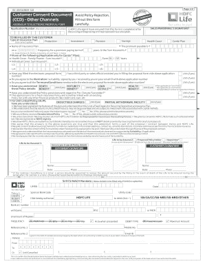 Fillable Online Hdfc Ccd Form - Fill Online, Printable, Fillable ...