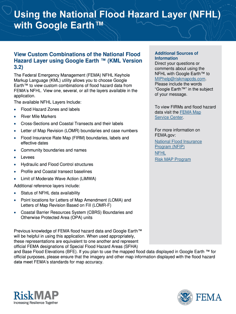 Fillable Online Using the National Flood Hazard Layer (NFHL) with ...