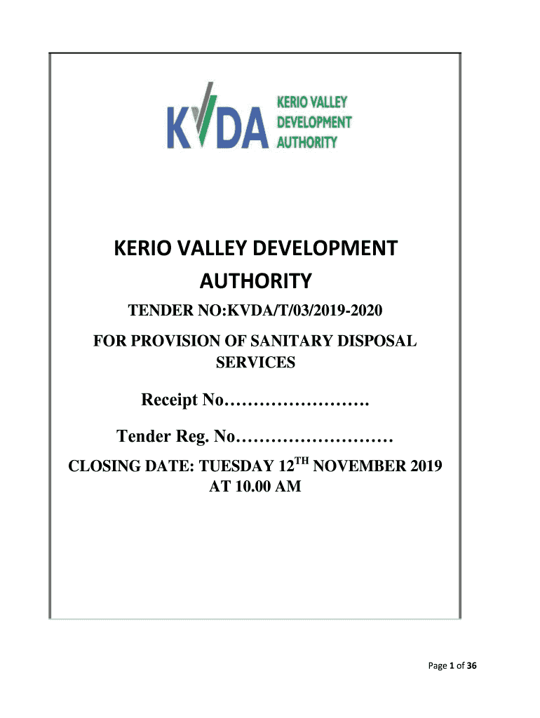 Fillable Online KERIO VALLEY DEVELOPMENT AUTHORITY ... - KVDA Fax Email ...