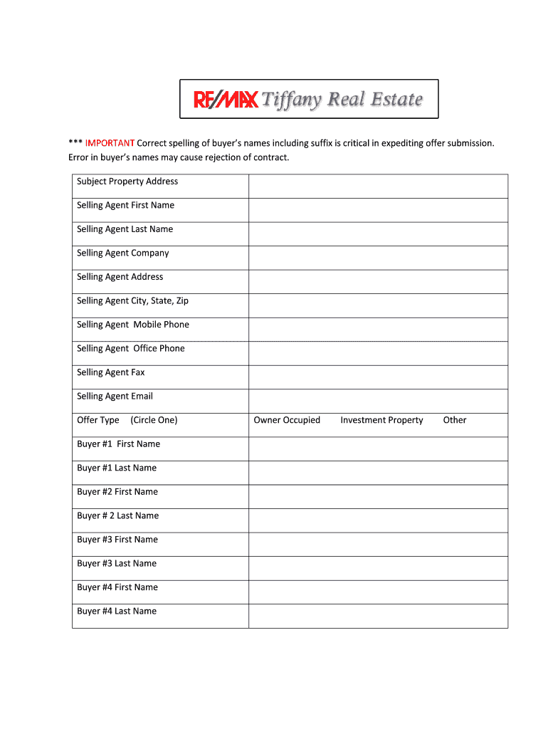 Fillable Online Revised Offer worksheet 01-03 Fax Email Print - pdfFiller