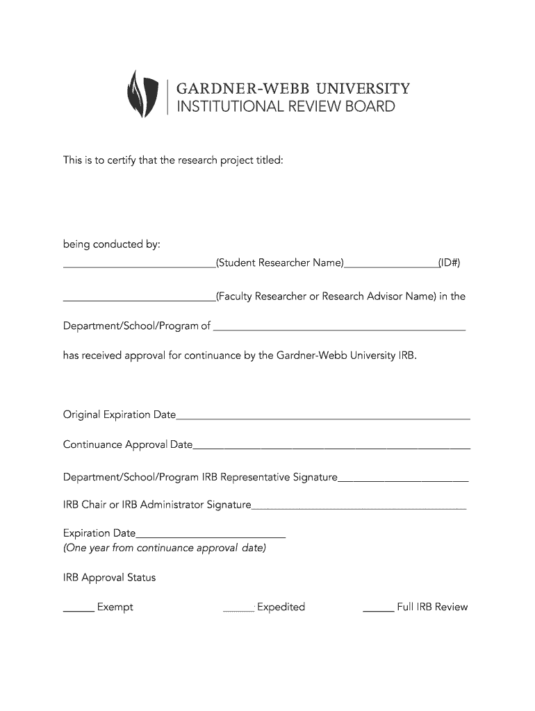 Fillable Online irb-research-continuance-approval-form1.docx Fax Email Print - pdfFiller