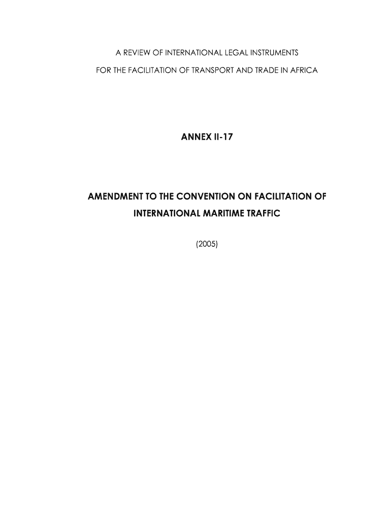 Fillable Online Convention on Facilitation of International Maritime ...