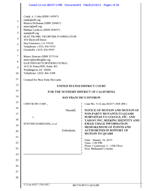 Fillable Online Chevron Motion to Quash CA Redux Final Fax Email Print ...