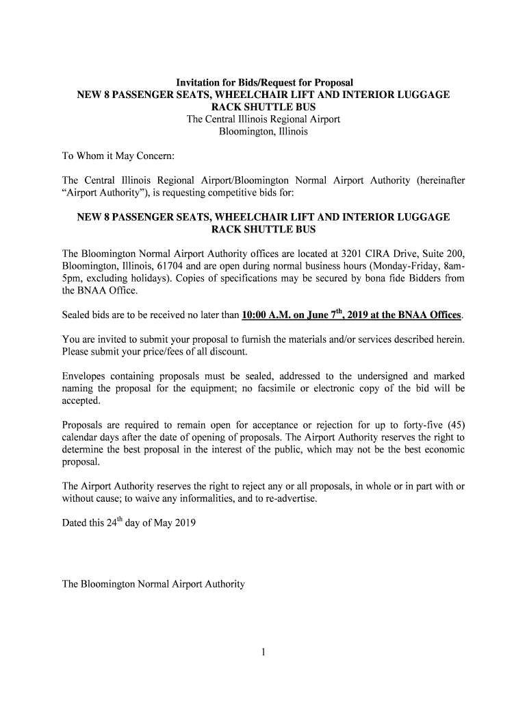 Fillable Online 1 Invitation for Bids/Request for Proposal NEW 8 ... - CIRA Fax Email Print ...