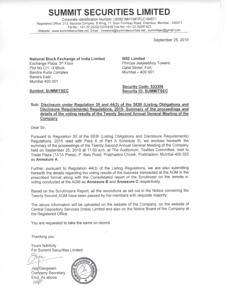 Fillable Online summit securities Fax Email Print - pdfFiller