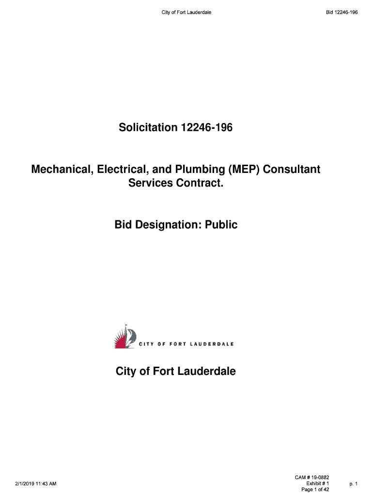 Fillable Online Solicitation 12246-196 Mechanical, Electrical, and ...