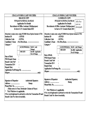 Fillable Online CHALLAN FORM (CASH VOUCHER) CHALLAN FORM (CASH Fax ...