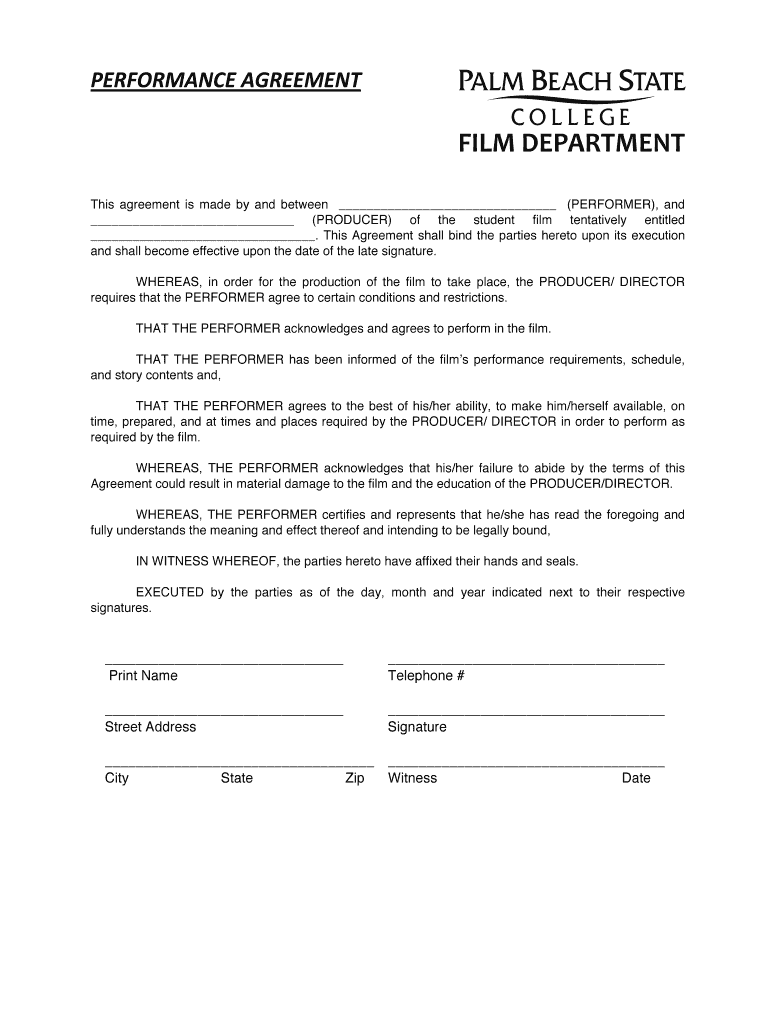 Fillable Online Dance Choreographer Agreement THIS AGREEMENT made ...