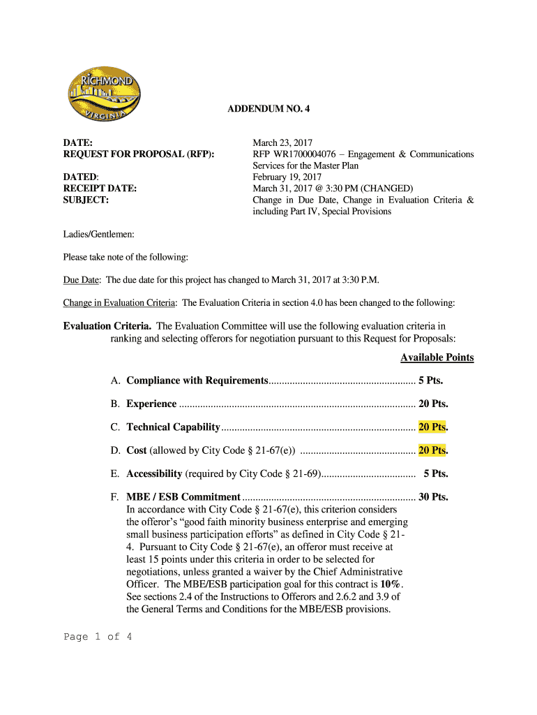 Fillable Online ADDENDUM NO. 2 DATE: REQUEST FOR PROPOSAL (RFP): DATED ...